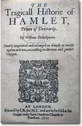 TH E Tragicall Hiltorie av HAMLE T, Prince of Denaarke. Dy Wians Shakelpeare. Nytryckt och nlangad almoft m DO 38 enligt perfelt aGAITE 2Lit