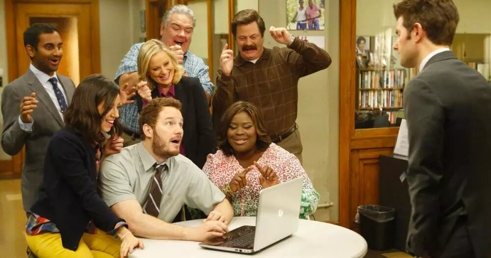 'Parks and Recreation's Writers' keamer klonk as in totale blast