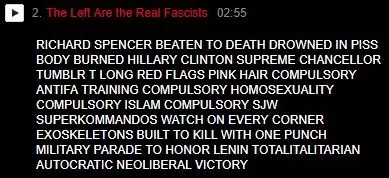 2 The Left Are the Real Fascists 02:55 RICHARD SPENCER barinn til dauða DREKNAÐUR Í PISS LIMI BRUNNAÐ HILLARY CLINTON SUPREME CHANCELLOR TUMBLR T LONG RE