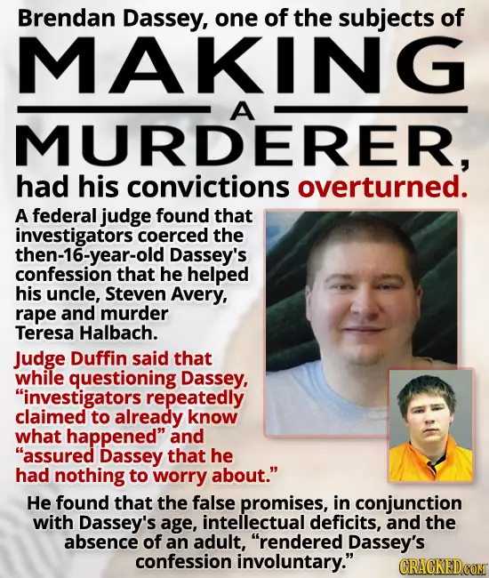 Brendan Dassey avy amin'ny Making of a Murderer dia nofoanana ny fiampangana