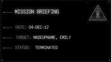 INFORME DE LA MISIÓN D K FECHA: 04-DIC-12 OBJETIVO: MADEUPNAME, EMILY ESTADO: TERMINADO