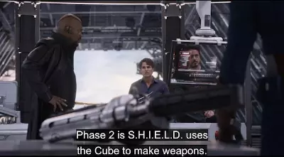 A fase 2 é que S.H.I.E.L.D.U usa o Cubo para fabricar armas.