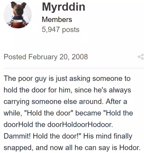 Myrddin Üzvləri 5.947 yazı Göndərilib 20 fevral 2008-ci il Yazıq oğlan sadəcə kiminsə onun üçün qapını tutmasını xahiş edir, çünki həmişə kimisə gəzdirir.