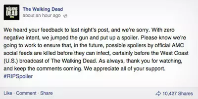 wiune The Walking Dead DEAD körülbelül egy órája Hallottuk visszajelzését a tegnap esti bejegyzéshez. és sajnáljuk. Nulla negatív szándékkal. ugrottuk a g-t