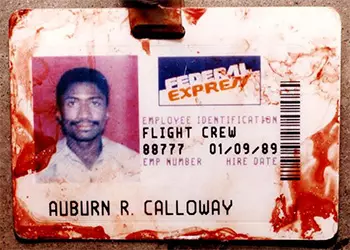 FEDERA EXPRE EMPLOYEE identification Flight crew 88777 01/09/89 EMP نمبر کرایہ پر لینے کی تاریخ AUBURN R CALLOWAY