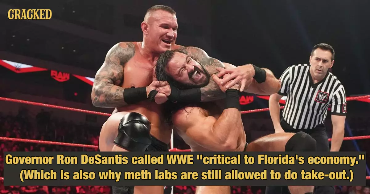 A WWE é (é claro) considerada essencial na Flórida