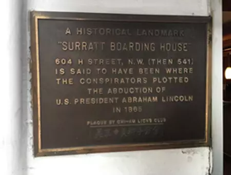 UMA HISTÓRICA LANOMARK SURRATT PENSÃO 604 H STREET. N.W. ENTÃO, 541 DIZ TER ESTADO ONDE OS CONSPIRADORES PLANEJARAM O SEQUEstro de U. S.