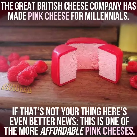 ANG DAKONG BRITISH CHEESE COMPANY NAGHIMO NGA PINK CHEESE PARA SA MGA MILLENIAL. CRAGLD KUNG DILI KANA IMONG BAG-O DINHI ANG MAS MAAYONG BALITA: KINI ANG USA SA MOR