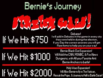 Bernies rejse-debatter! IF We Hit $750 vil tilføje debatter i spillet i hver by, de holdt i under oleotionen. Hvis du vil sige, at du svarer C