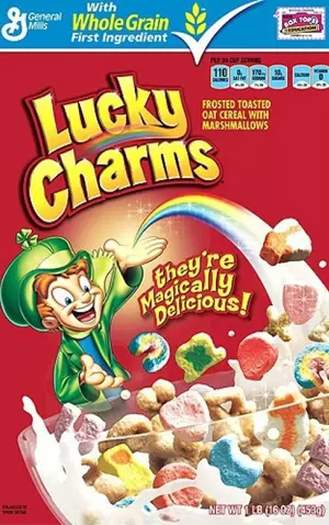 Con Grano Entero General 1O Milis CAJA Primer Ingrediente CP EEC 110 TH It Lucky D EROSTADO CEREAL DE AVENA TOSTADO CON MARSHMALLOWS Charms they're Magicalmente