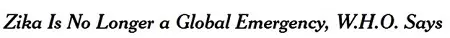 Зіка більше не є глобальною надзвичайною ситуацією, W.H.O. a Каже