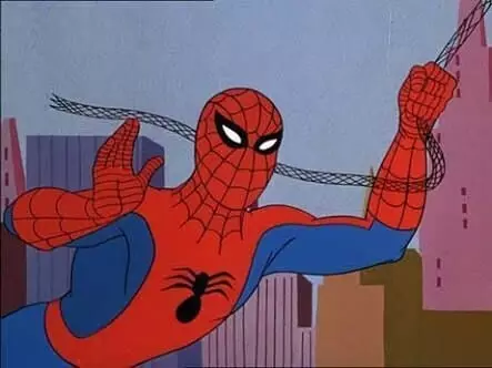 Spider-Man swinging - Spidey's Bonkers '60s Cartoon All The Spider-Man Memes Come From