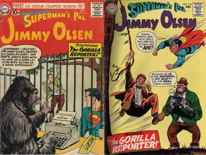 FREEL NA ICE CREAM GUTSCHEIN IM WERT VON 10H4 Pat bhE DC DC SUPERM'S 10 SUPERMAN (8 JIMMy JIMMY PAL OLSEN OLSEN 2c AIMMY 9tafuting The APE? GORITLA N SCN EOR N